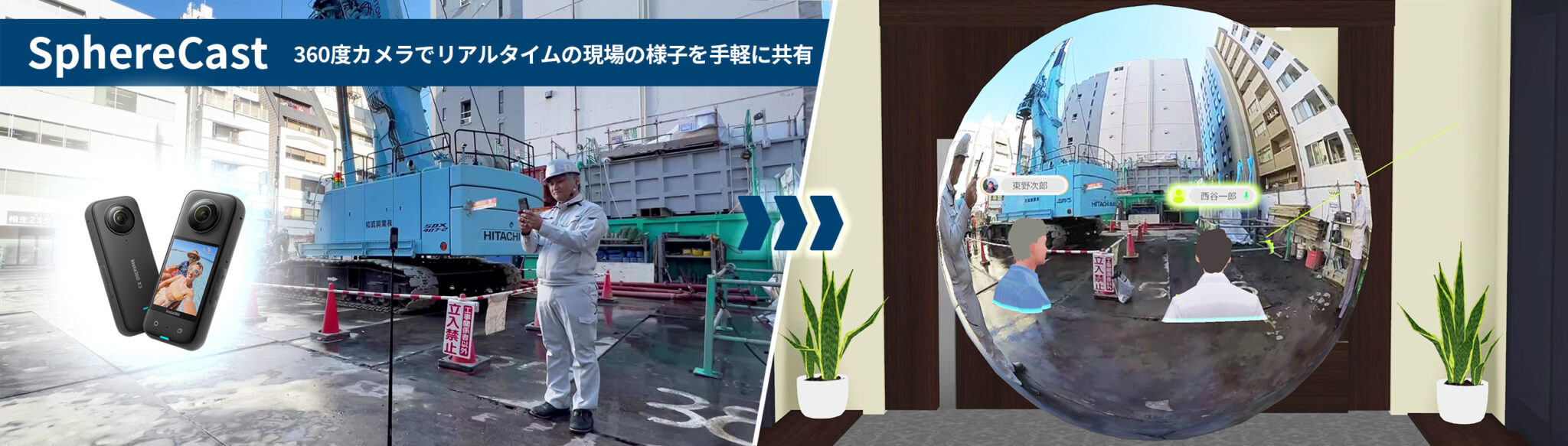 遠隔地の様子を360度カメラから配信したい/SphereCastの使い方 – サポート